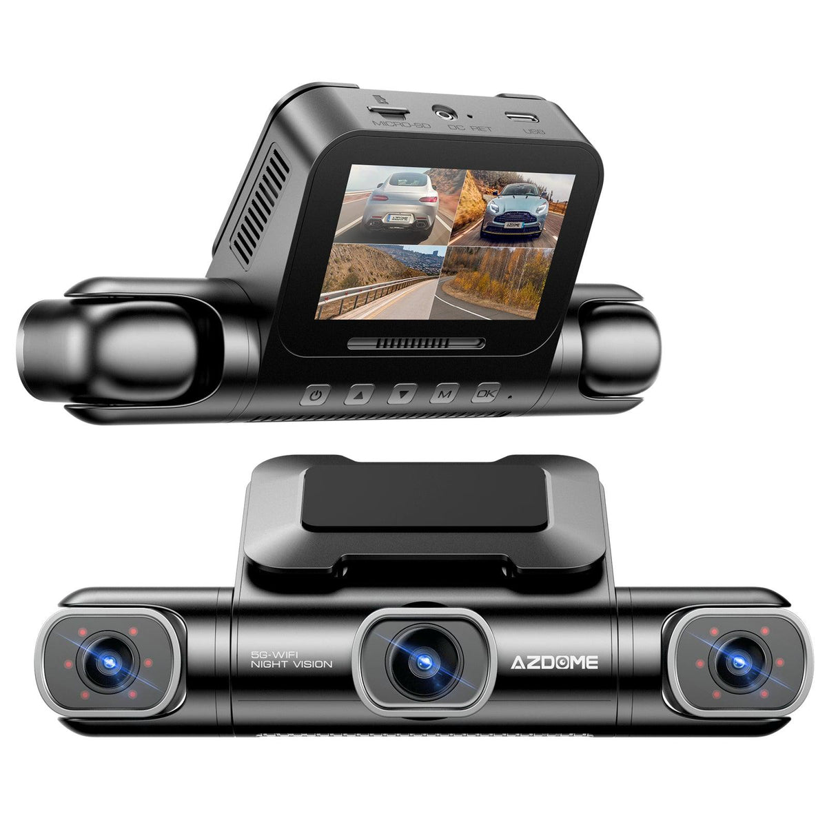 AZDOME M660 4CH Dash Cam 2K with Smart Voice Control 128GB eMMC 24H Pa