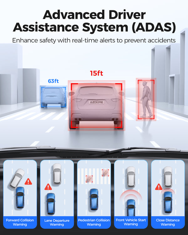AZDOME PG17 Max 4K+2.5K , 12" Rear View Mirror Dash Cam with ADAS, BSD and LCA