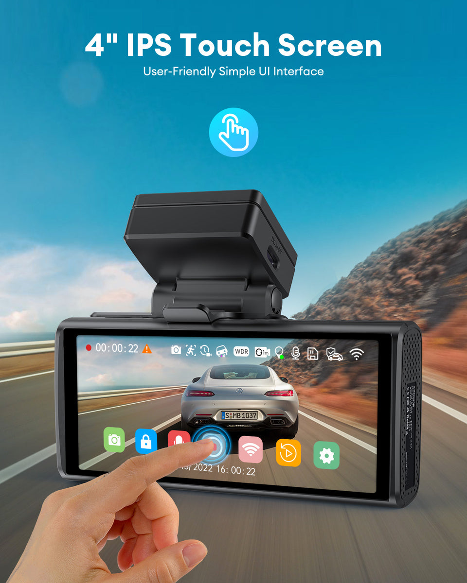 AZDOME M580 2CH Dash Cam 5K with 4" Touch Screen IR Night Vision 24H P ...
