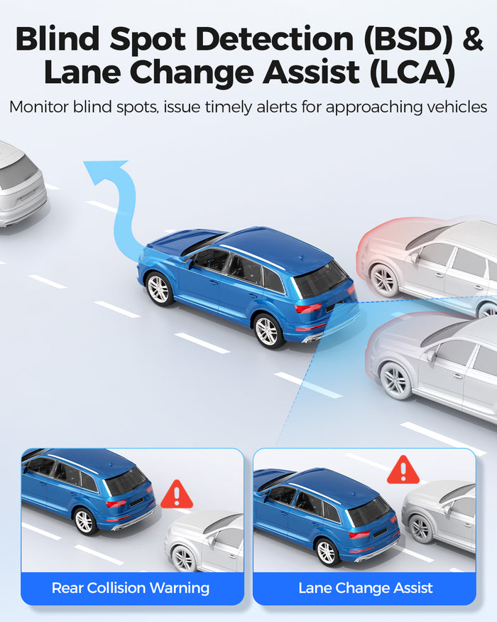 AZDOME PG17 Max 4K+2.5K , 12" Rear View Mirror Dash Cam with ADAS, BSD and LCA