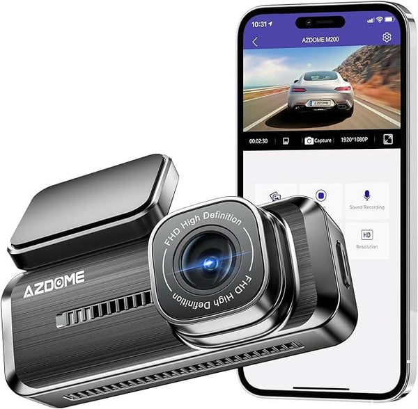 AZDOME M200 1CH Dash Cam 1080P 150° Wide Angle 24H Parking Mode