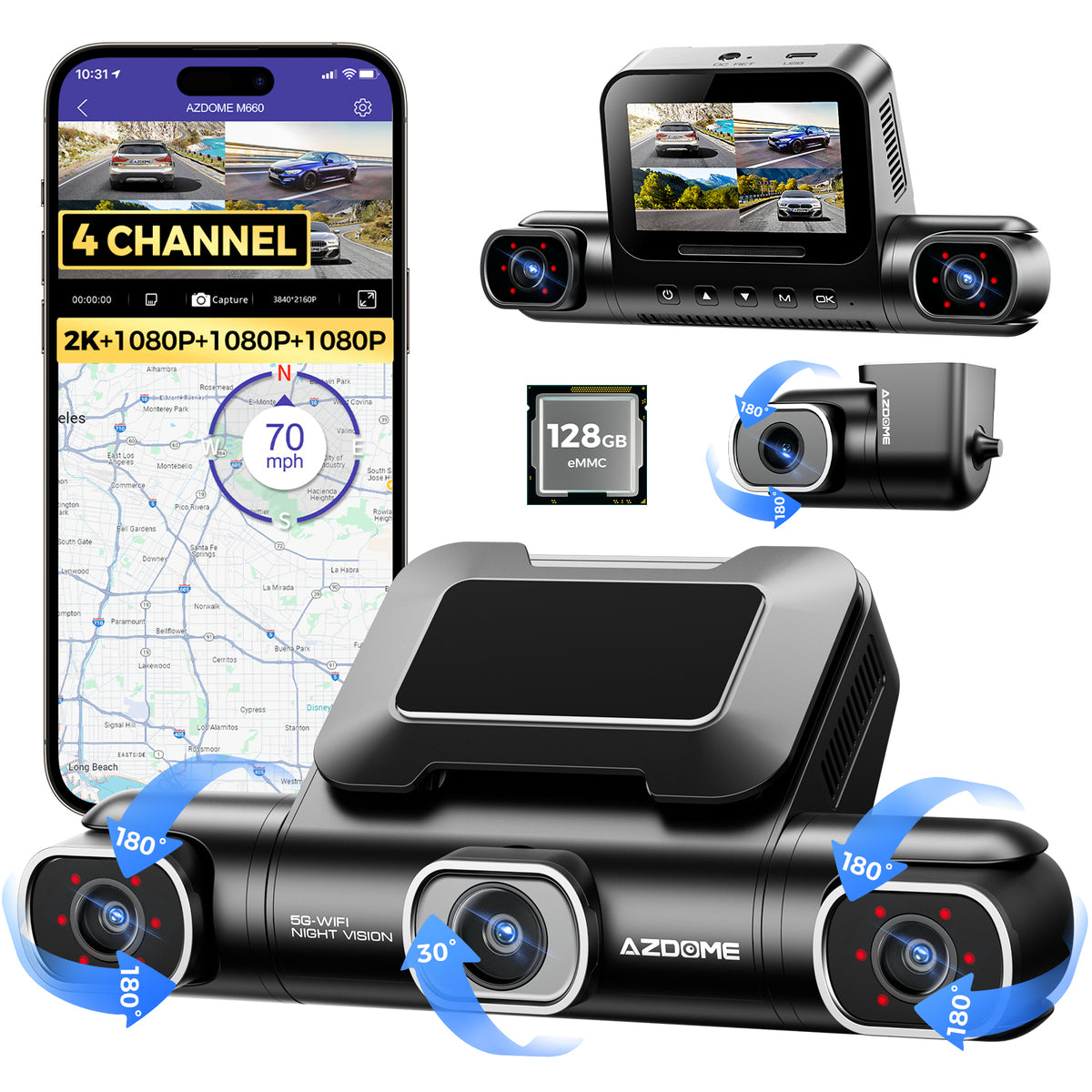 AZDOME GS63 Pro 2CH Dash Cam 4K with No-Light Full-Color Night VisionGet the best dash cam for ...